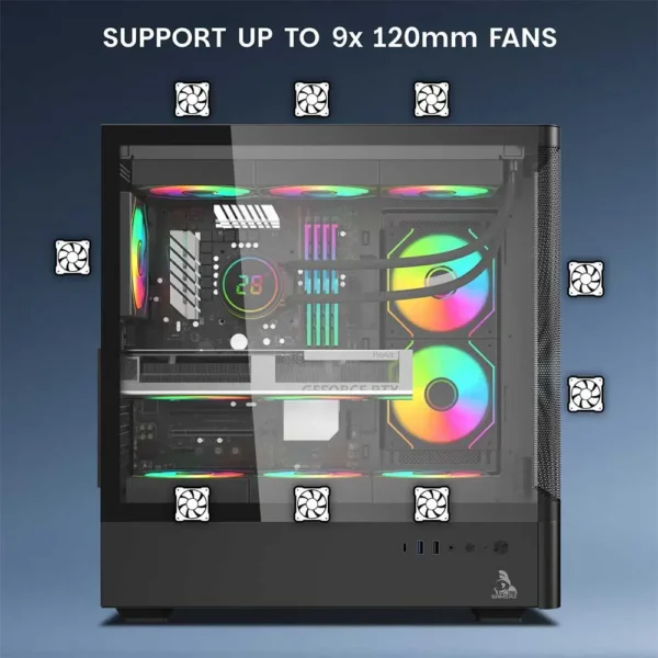 TAG Aurora M Micro ATX Mid Tower Gaming Cabinet