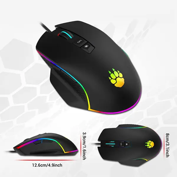 CLAW Chuff Wired Ergonomic Gaming Mouse ( 6400DPI / 7 Macro Buttons ...
