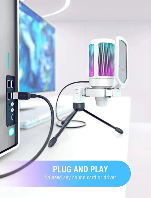 FIFINE Ampligame A6V USB Gaming Microphone (white)