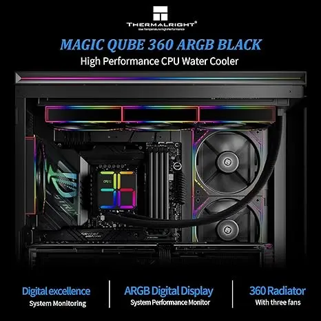Thermalright Magic Qube 360 ARGB Black CPU Liquid Cooler Triple TL-M12Q ...